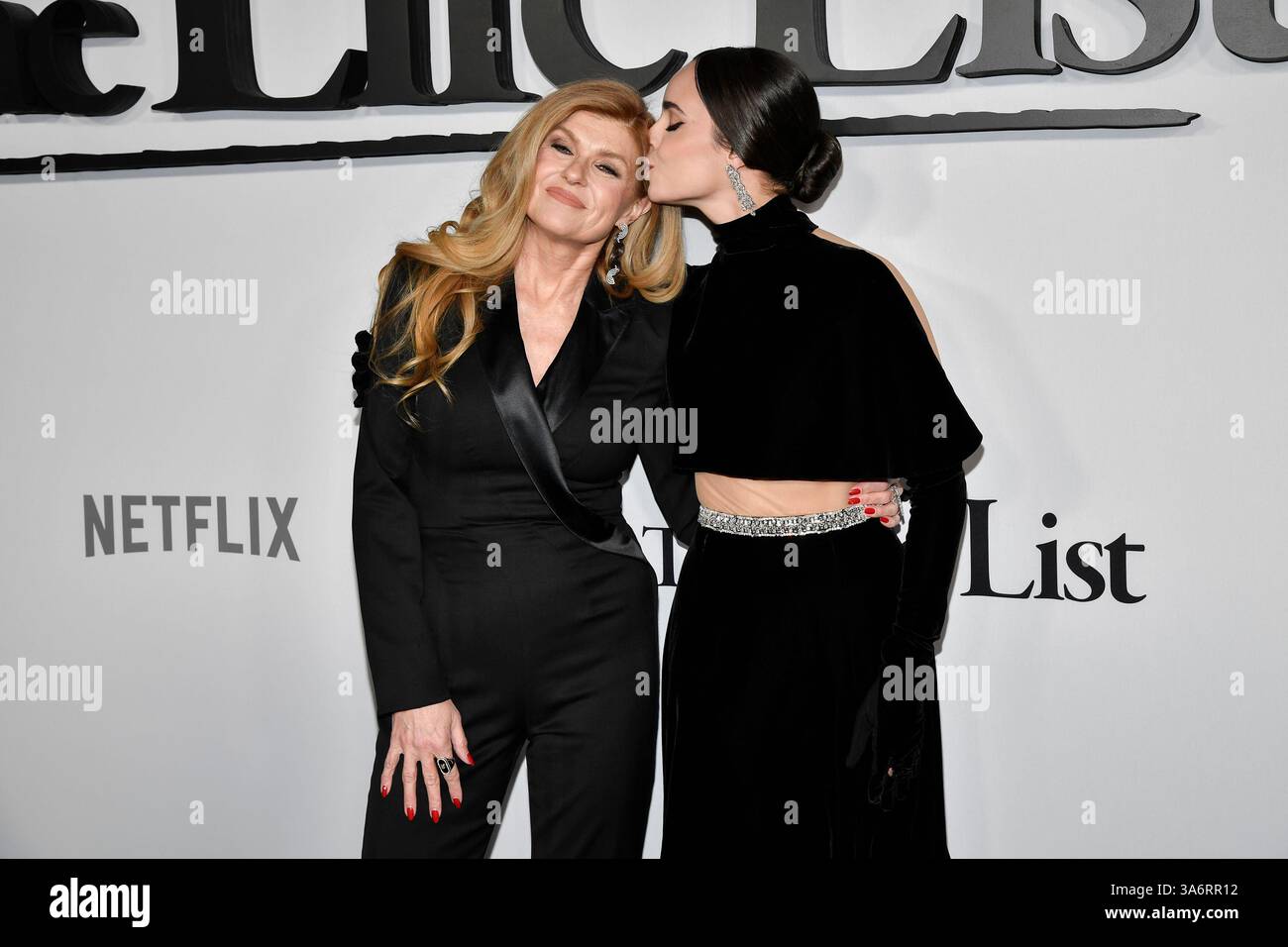 Connie Britton, left, and Sofia Carson attend the premiere of Netflix's ...