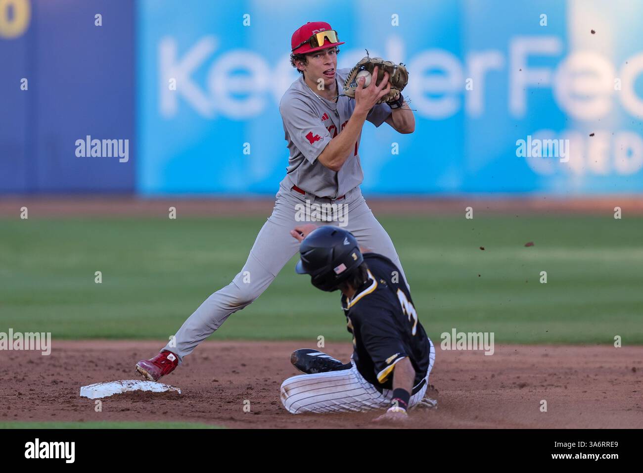 March25, 2025: Nicholls infielder Andy Miller (1) catches Southern Miss ...