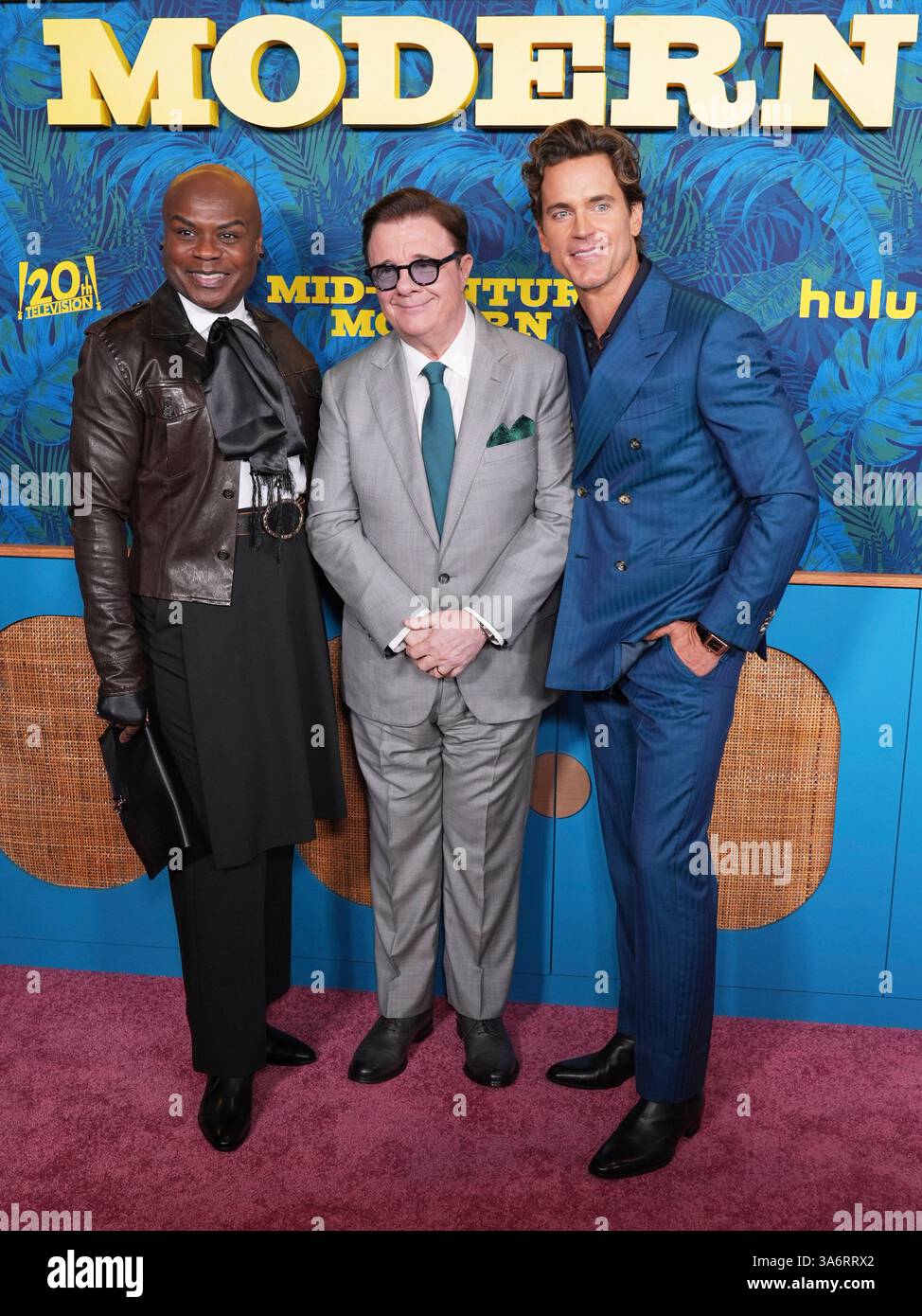 From left, Nathan Lee Graham, Nathan Lane and Matt Homer pose together ...