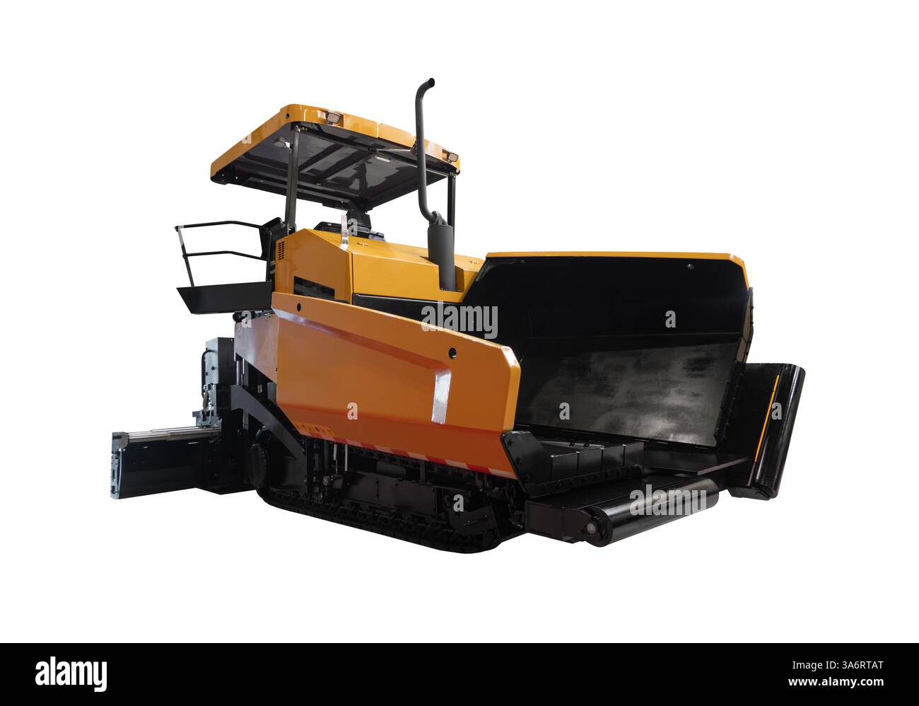 Asphalt paver machine isolated on white background. Asphalt paver heavy ...