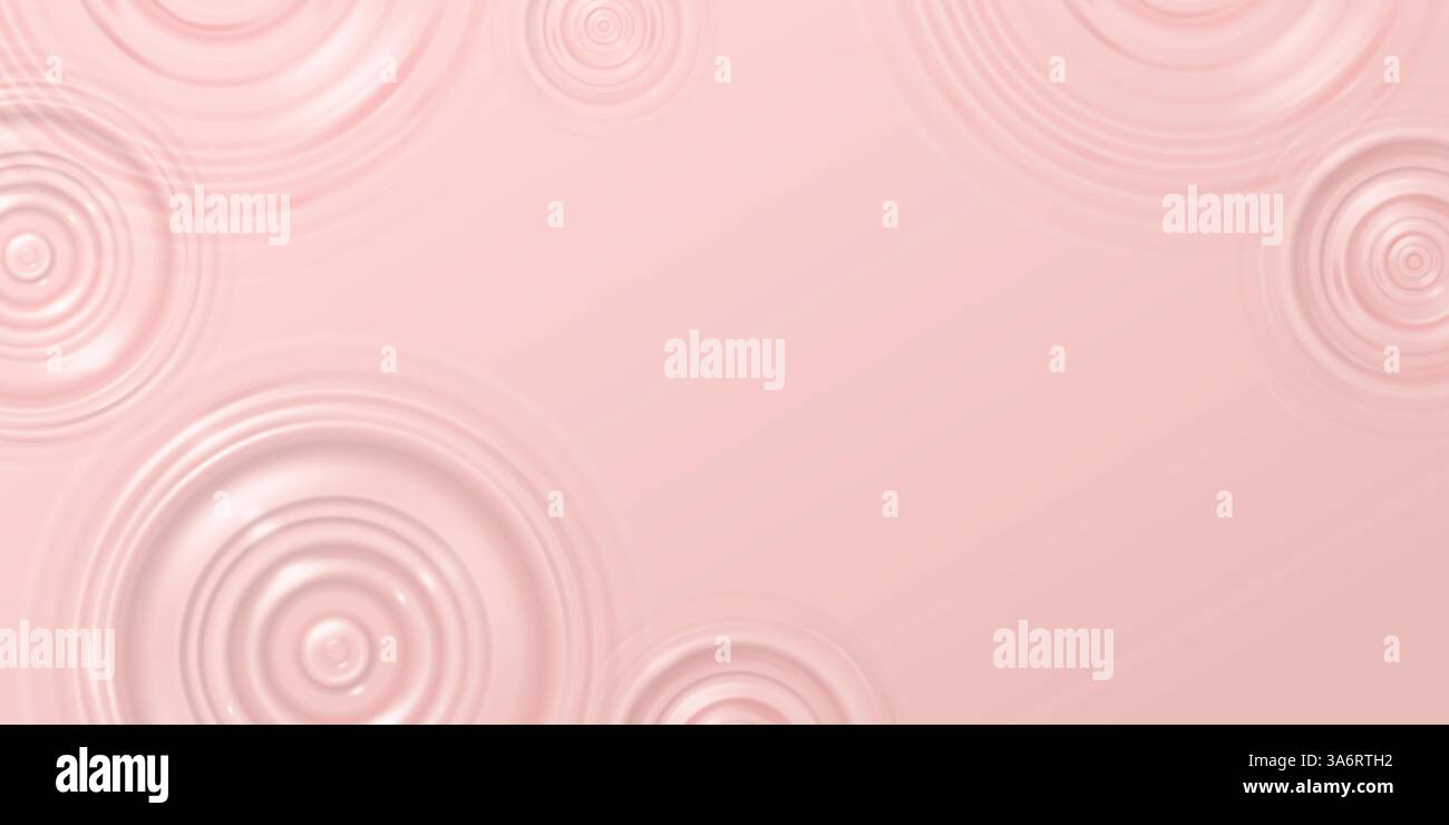 Water Surface With Concentric Ripples Pastel Pink Liquid Background Top View Gentle Swirly