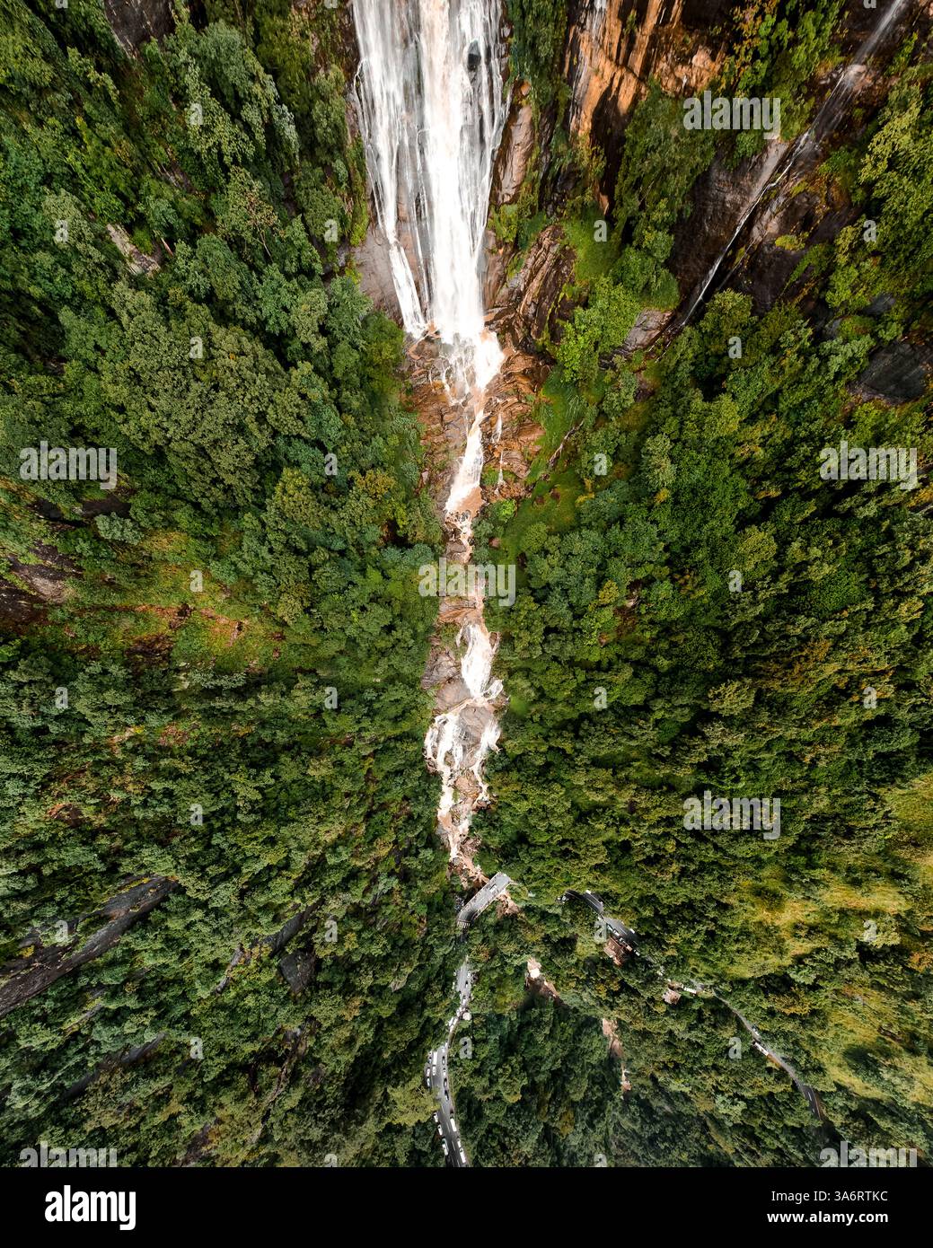 The image captures the Secret Waterfall in Illukpelessa, Sri Lanka ...