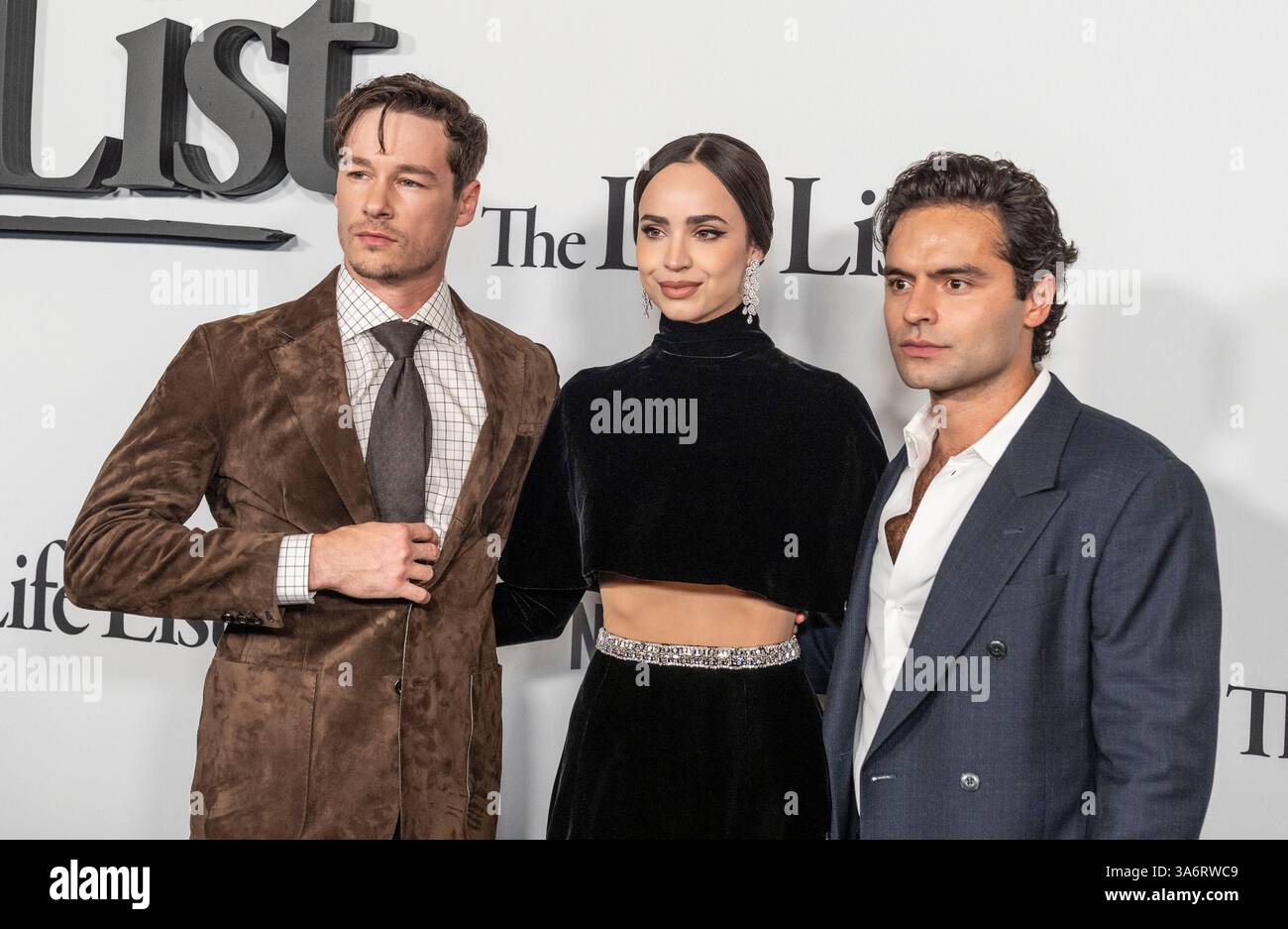 New York, USA. 26th Mar, 2025. Kyle Allen, Sofia Carson wearing dress ...