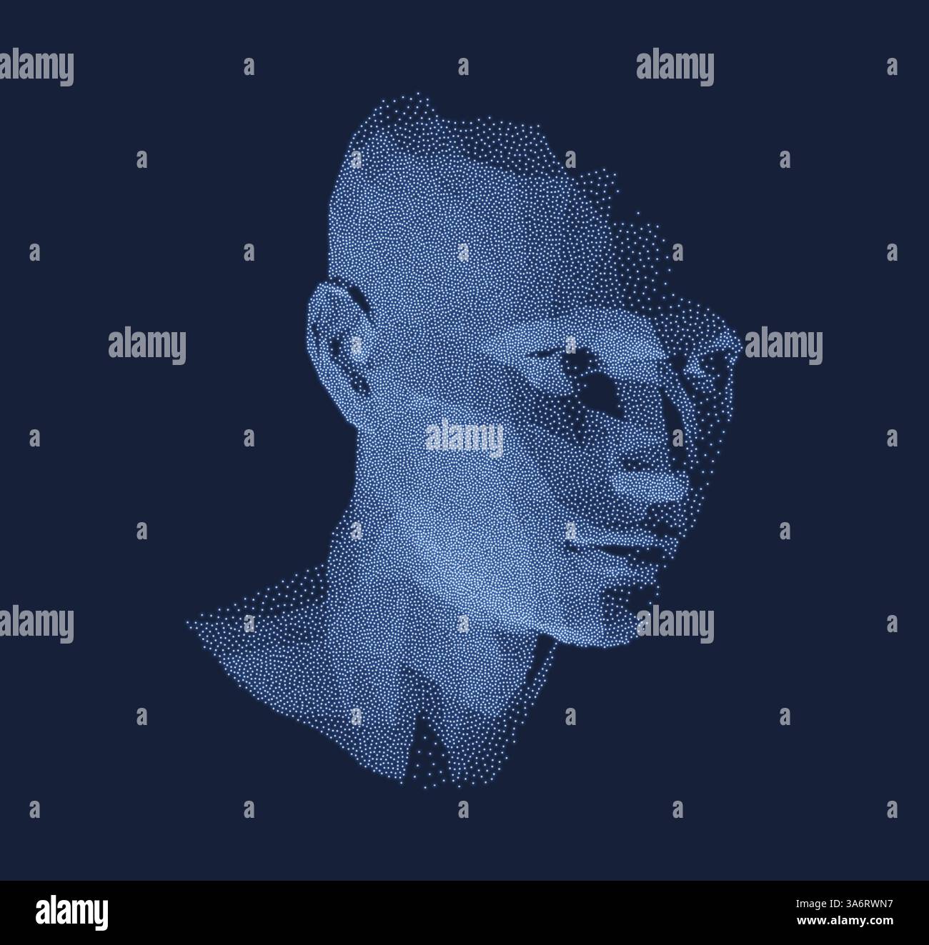 Abstract digital human head. Technology and robotics concept. 3D vector ...