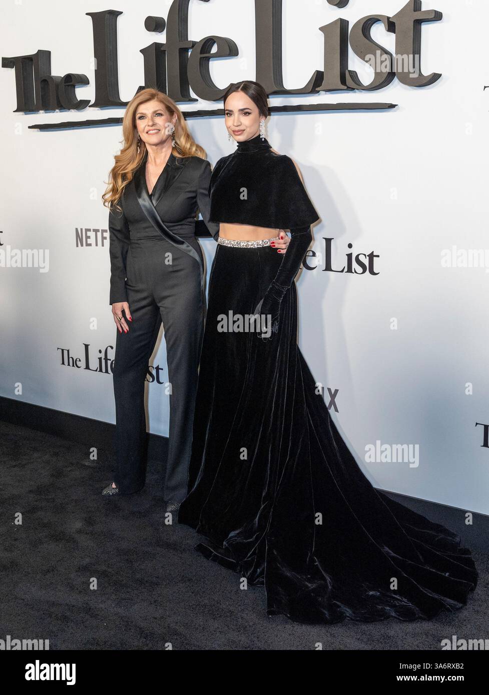 New York, NY, March 25, 2025: Connie Britton and Sofia Carson wearing ...