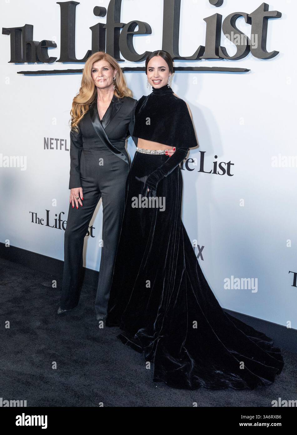 New York, NY, March 25, 2025: Connie Britton and Sofia Carson wearing ...