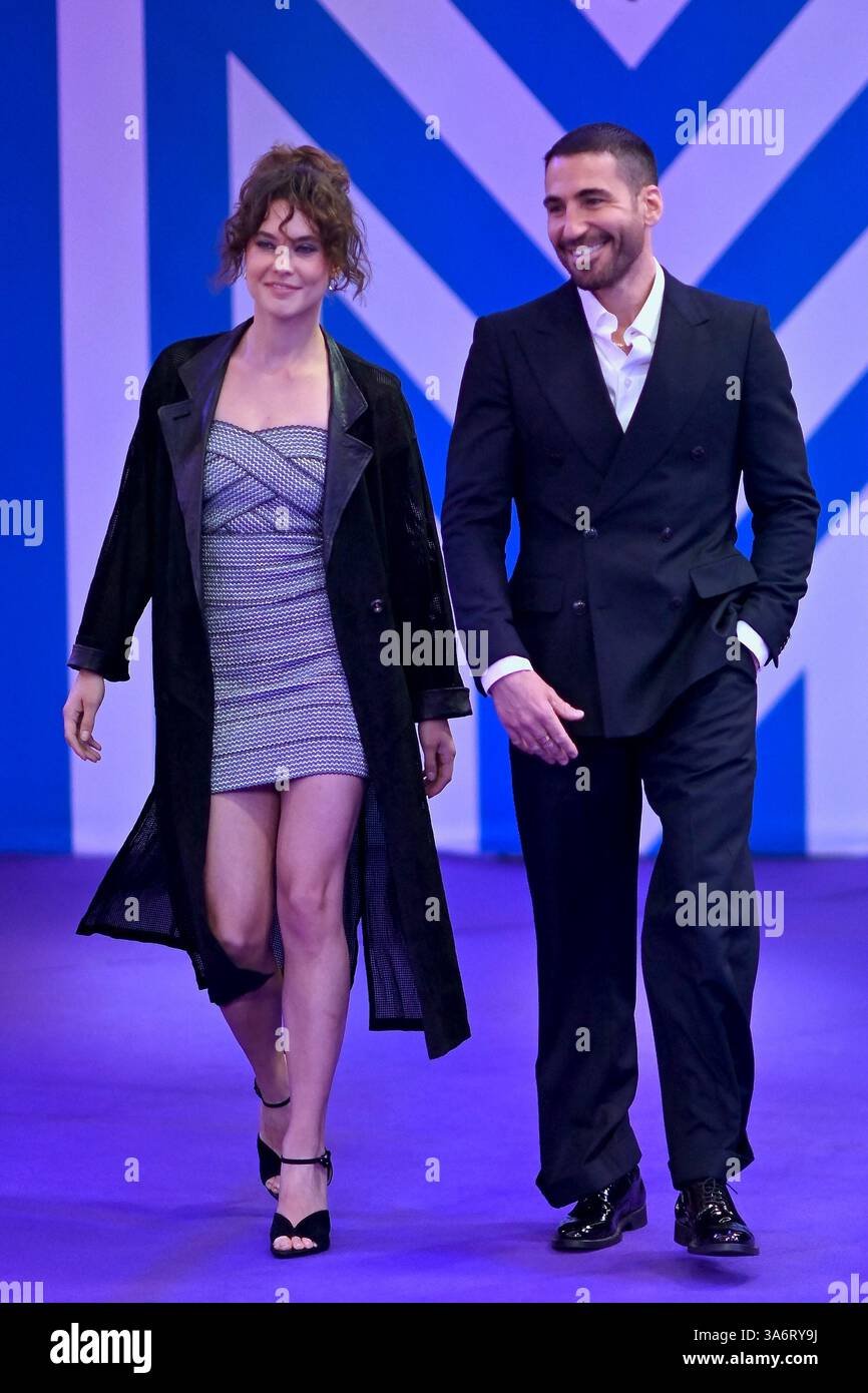 Katia FELLIN, Miguel ANGEL SYLVESTRE attends the Long Bright River screening during Day Five of ...