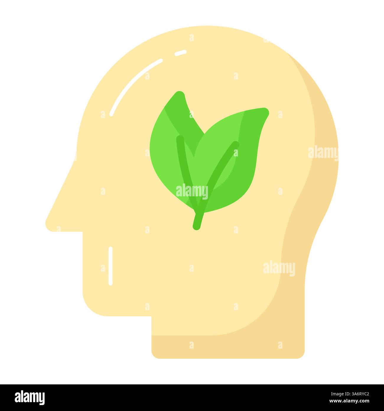 Human mind having leaves showing concept vector of eco mind ...