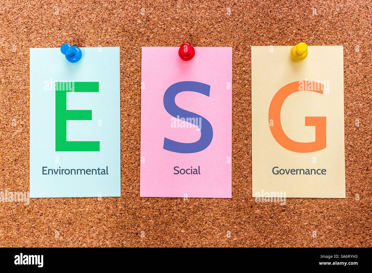 Conceptual 3 letters keyword ESG (Environmental, social, and governance ...