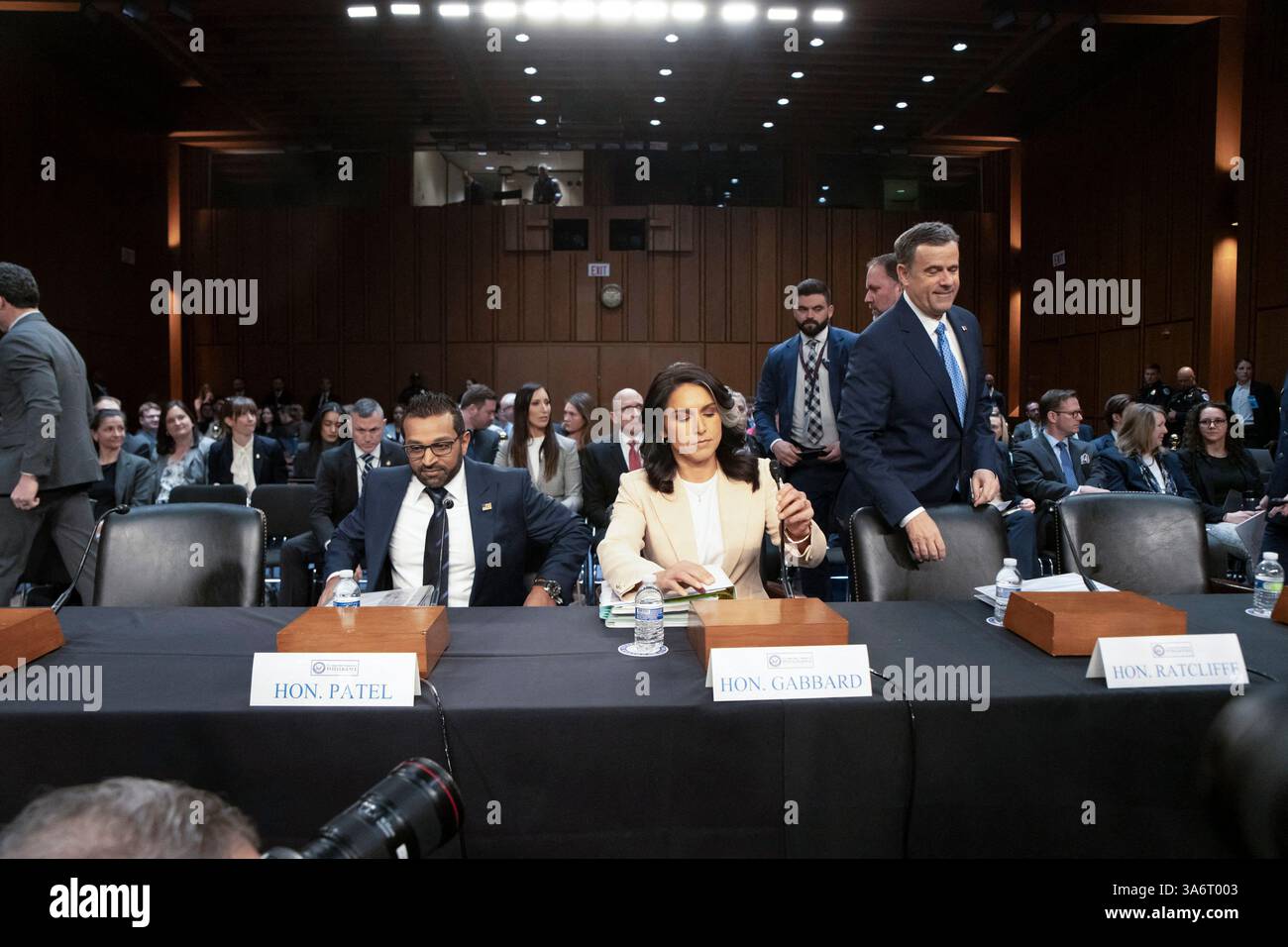 Washington, United States. 25th Mar, 2025. From left to right: Kash ...