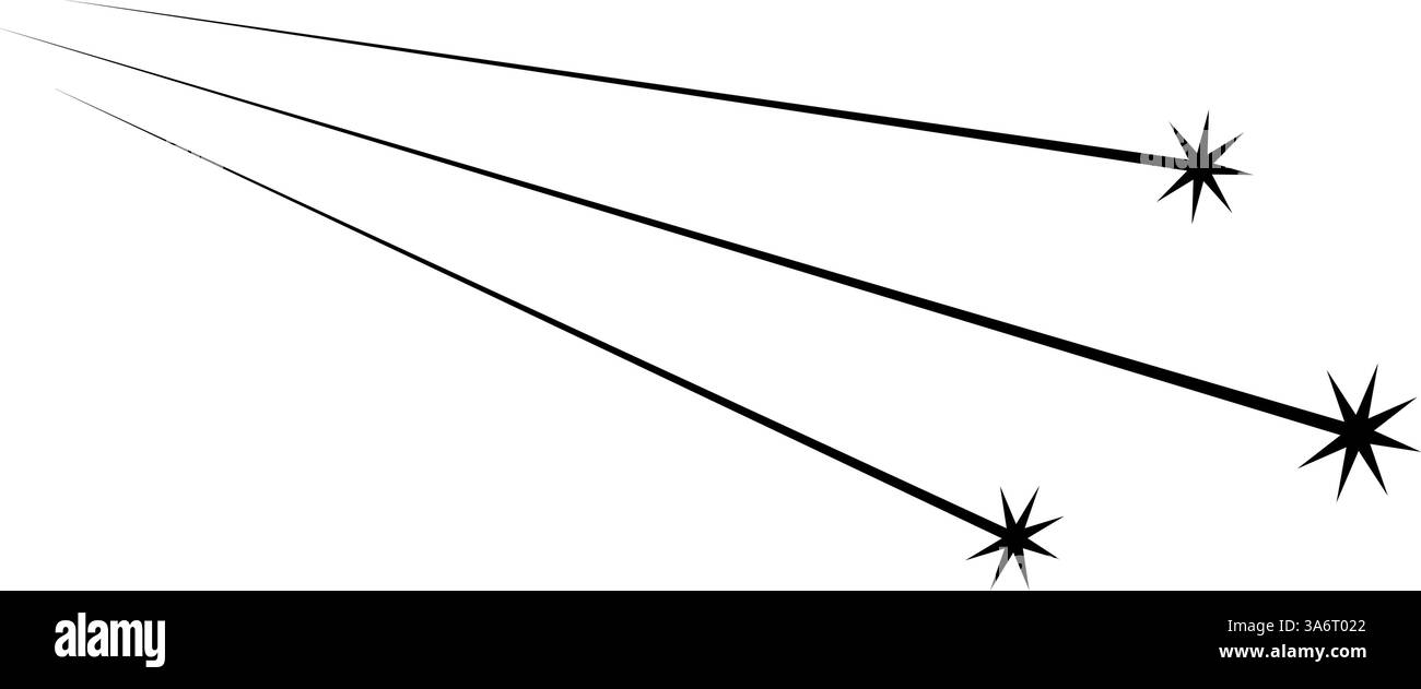 Falling star shape. Comet trail icon. Abstract shooting star. Cosmos ...