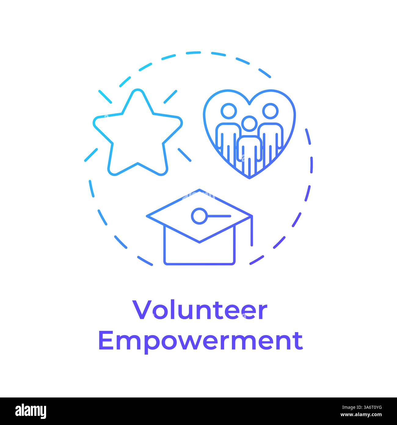 Volunteer empowerment blue gradient concept icon Stock Vector Image ...