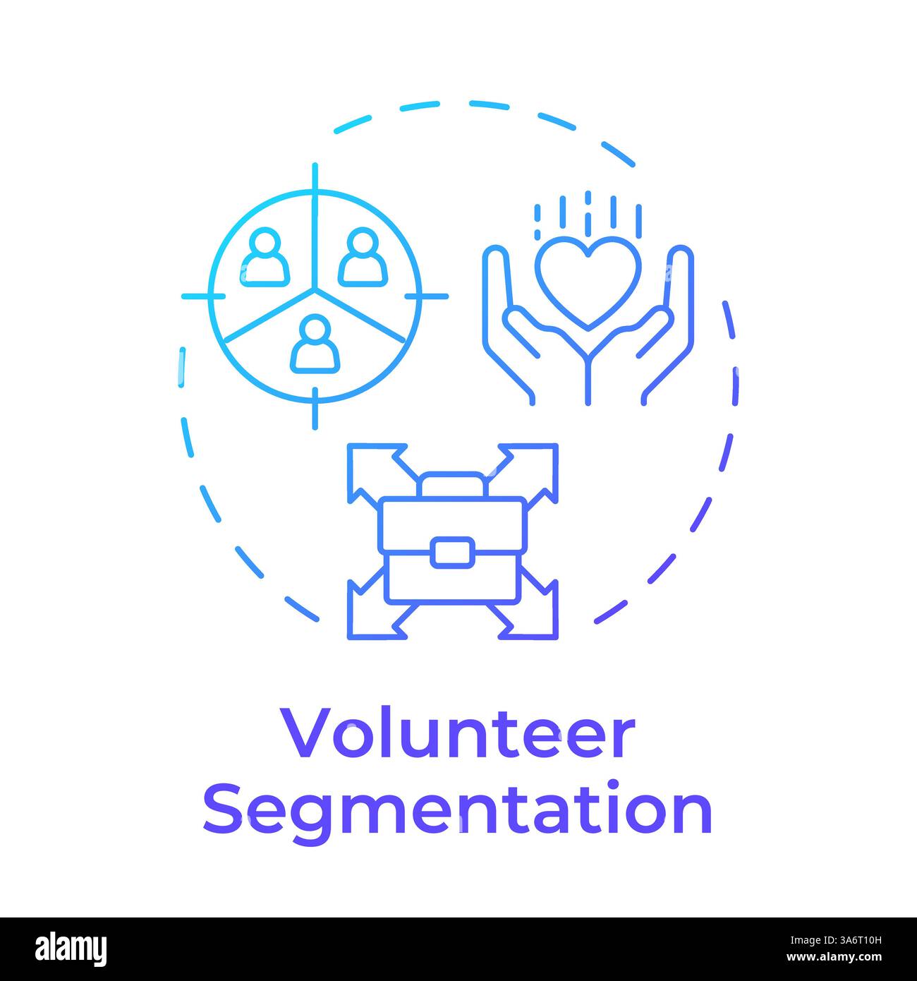 Volunteer segmentation blue gradient concept icon Stock Vector Image & Art - Alamy