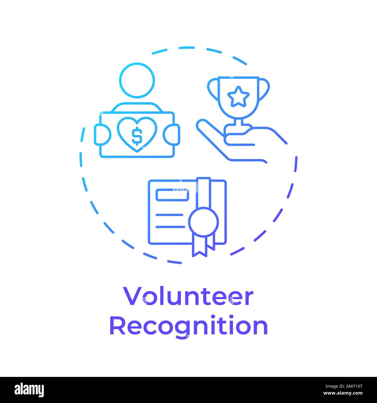 Volunteer recognition blue gradient concept icon Stock Vector Image & Art - Alamy