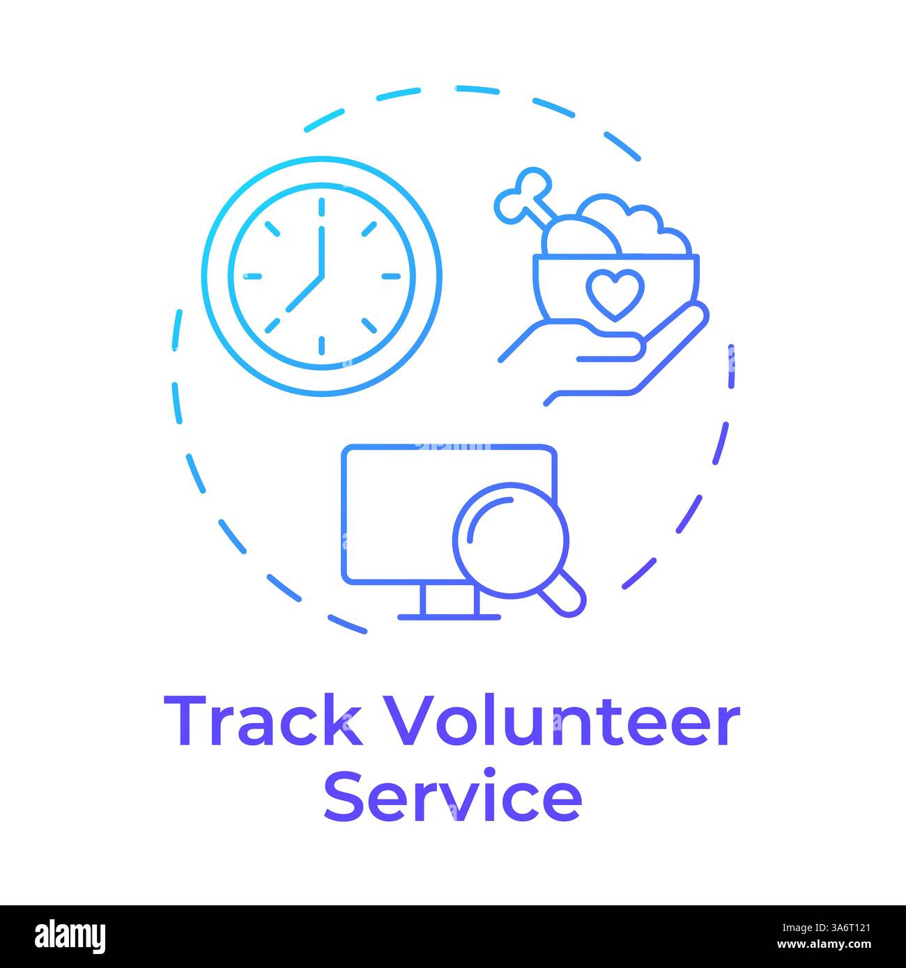 Track volunteer service blue gradient concept icon Stock Vector Image ...