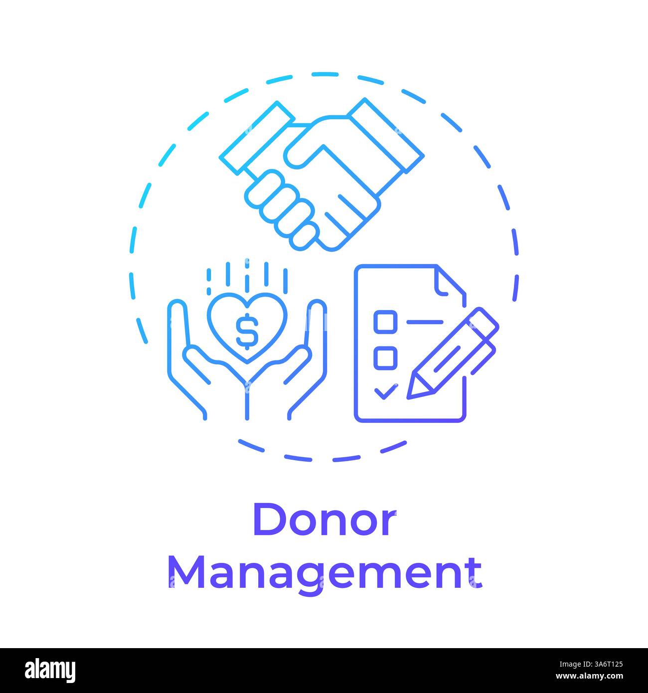 Donor management blue gradient concept icon Stock Vector Image & Art ...