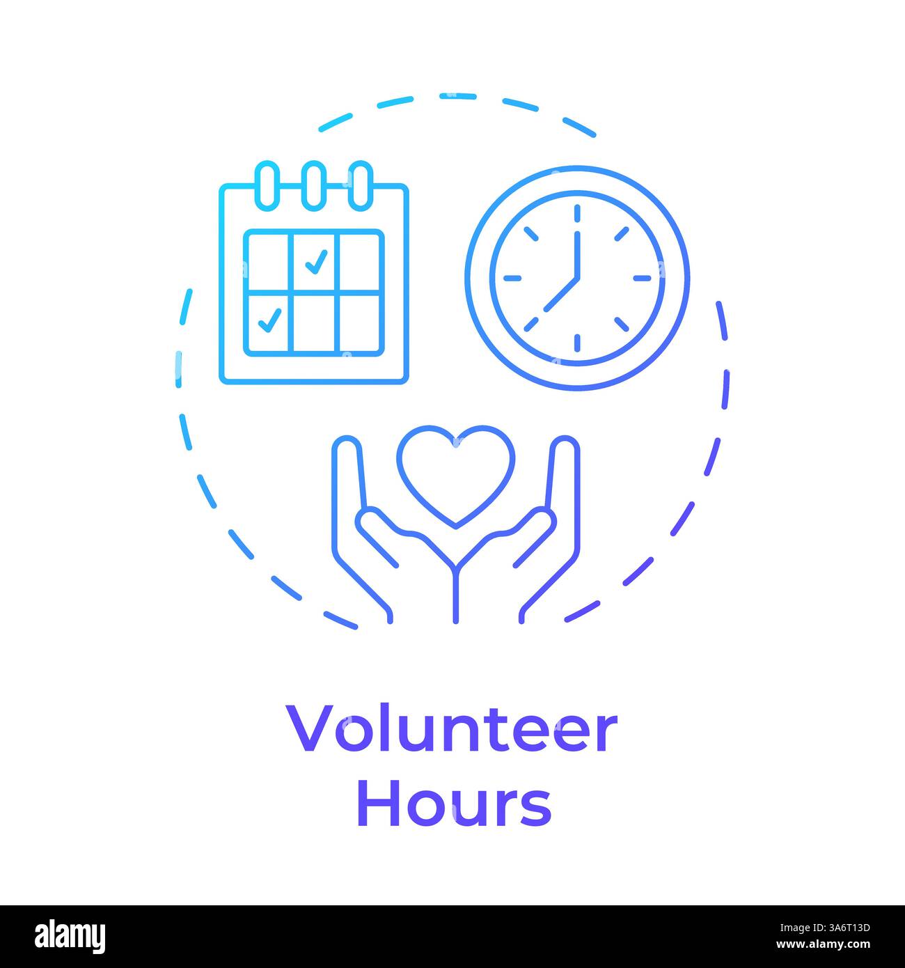 Volunteer hours blue gradient concept icon Stock Vector Image & Art - Alamy
