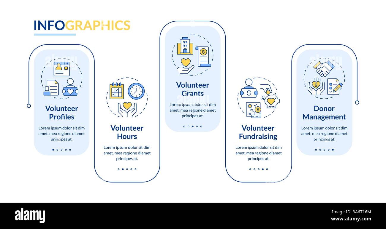 Volunteer activity tracking rectangle infographic vector Stock Vector ...
