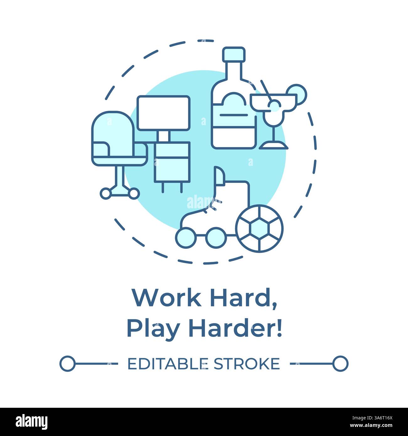 Work hard play harder soft blue concept icon Stock Vector Image & Art ...
