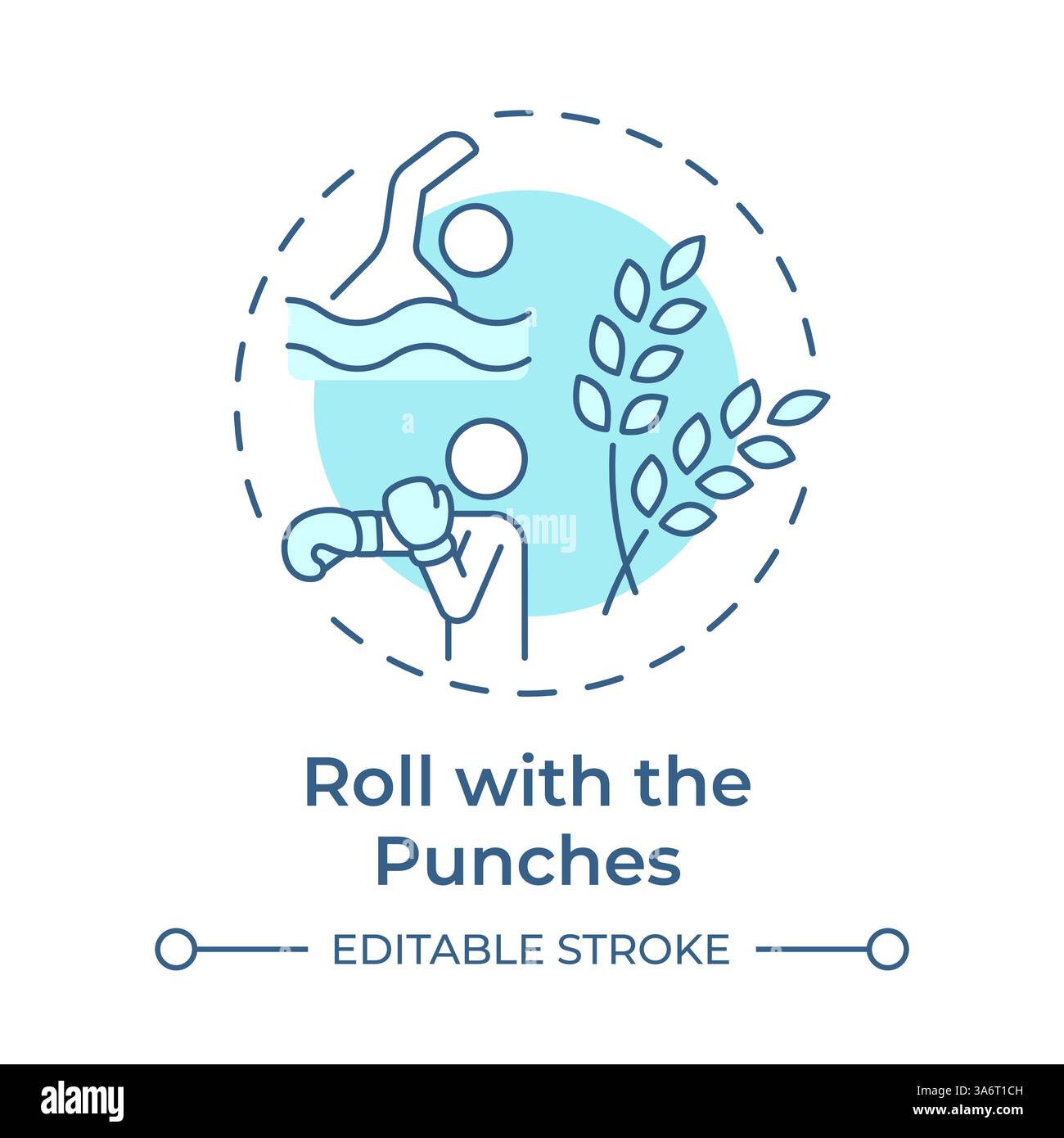 Roll with punches soft blue concept icon Stock Vector Image & Art - Alamy