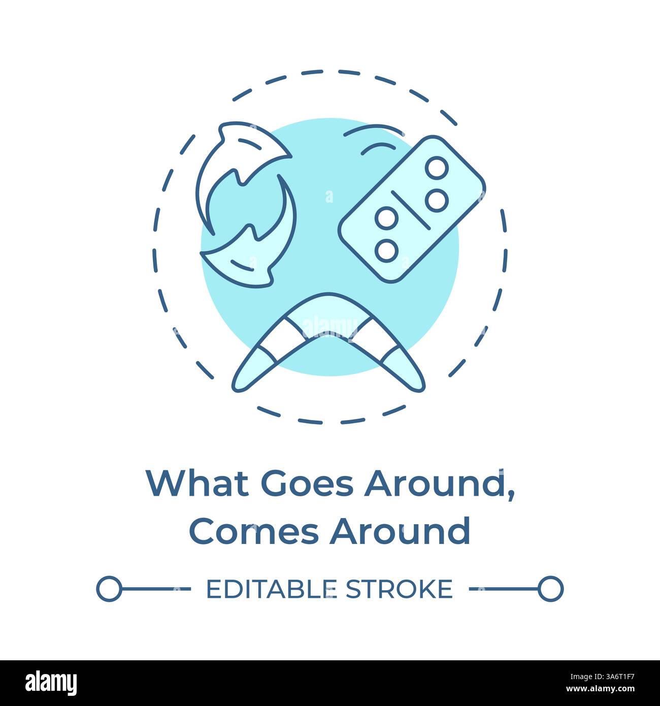 What goes around comes around soft blue concept icon Stock Vector Image ...