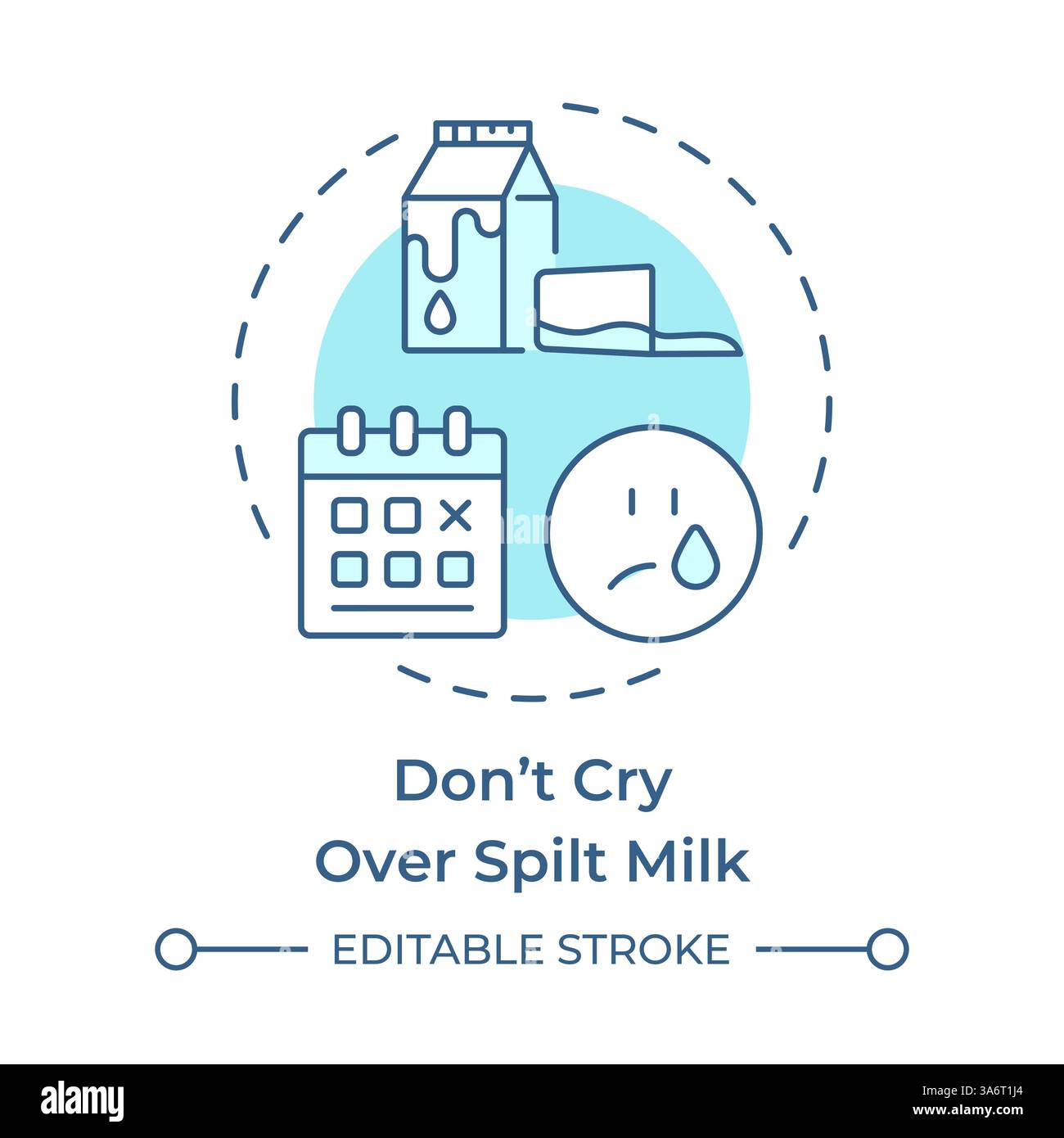 Dont cry over spilt milk multi color concept icon Stock Vector Image ...