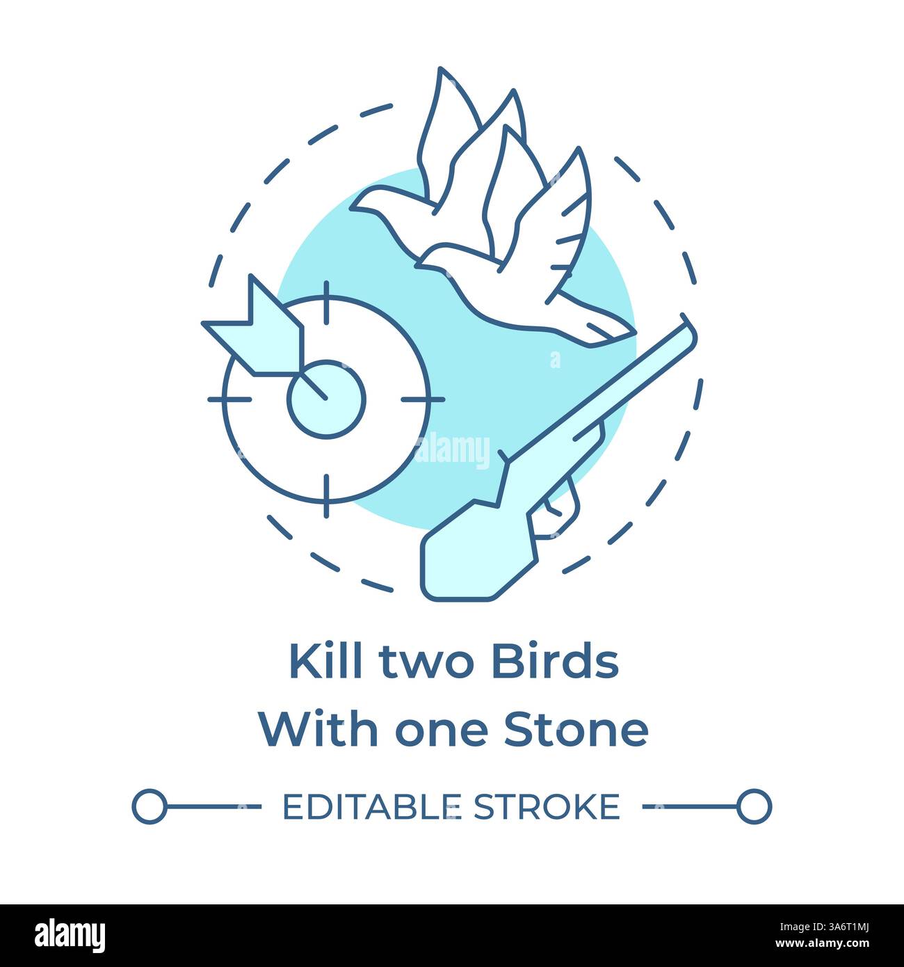 Kill two birds with one stone multi color concept icon Stock Vector Image & Art - Alamy