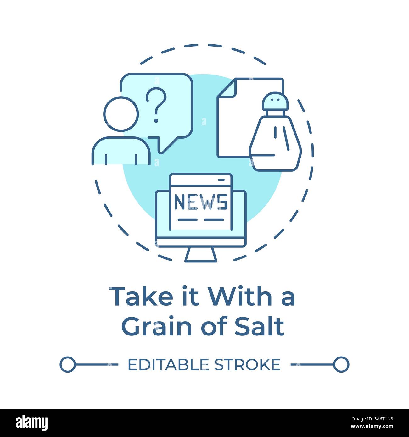 Take with grain of salt multi color concept icon Stock Vector Image ...