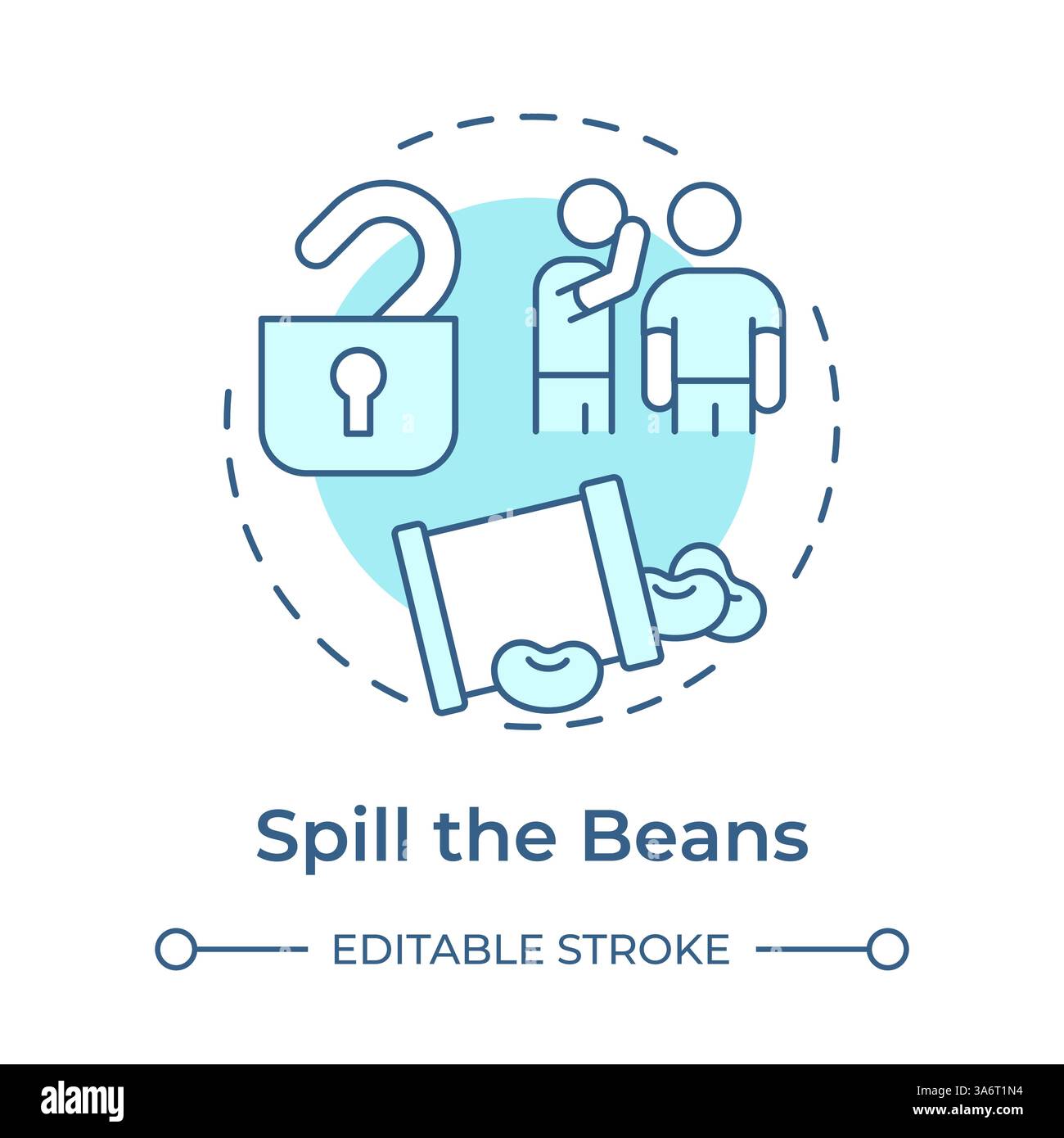 Spill the beans soft blue concept icon Stock Vector Image & Art - Alamy