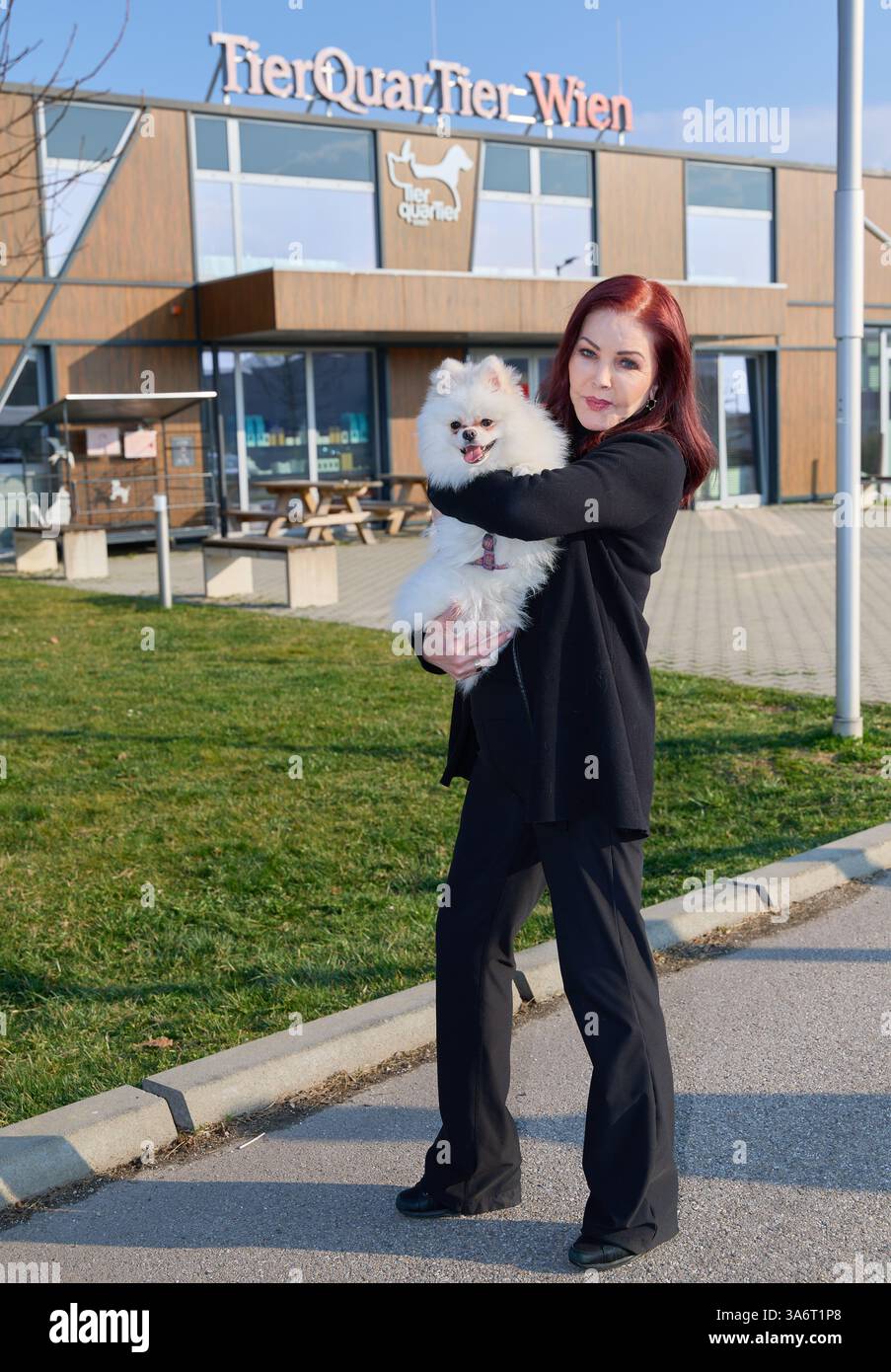 Priscilla Presley visits the animal shelter "Tierquartier" in Vienna ...