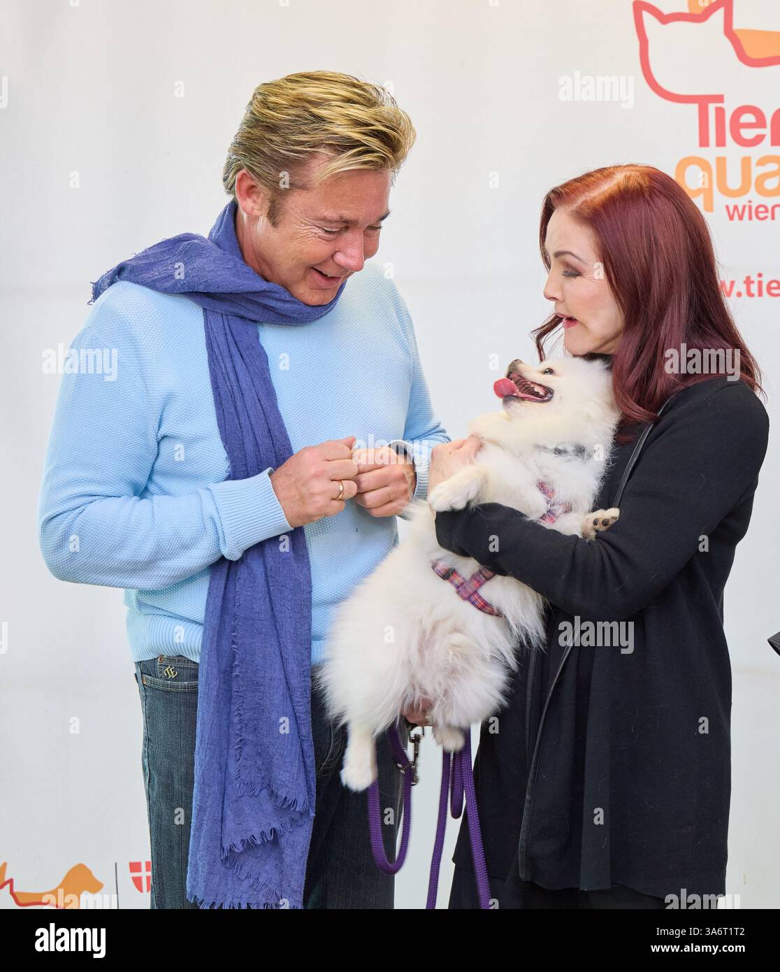 Priscilla Presley visits the animal shelter "Tierquartier" in Vienna ...