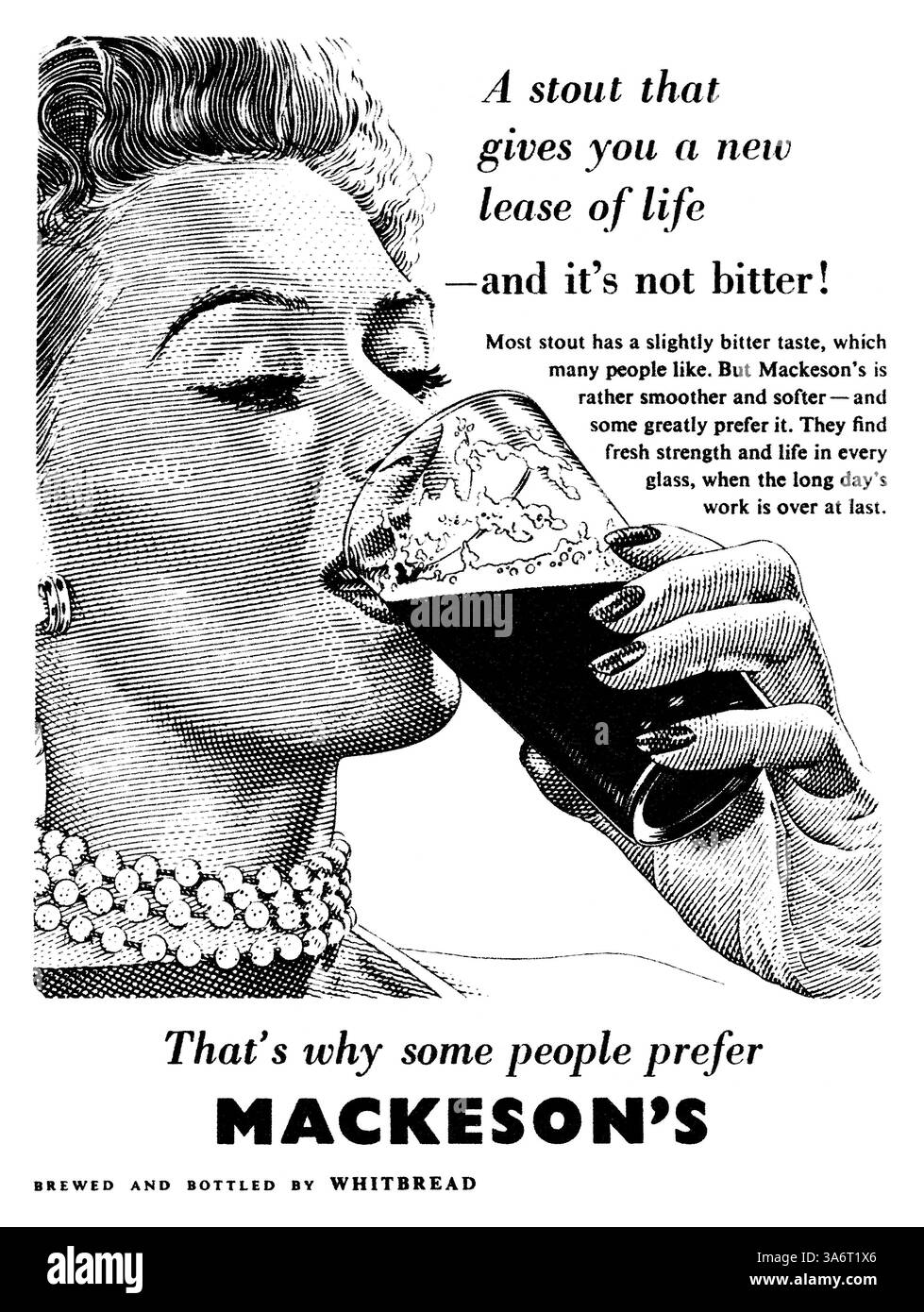 1951 British advertisement for Mackeson's stout beer by Whitbread Stock ...