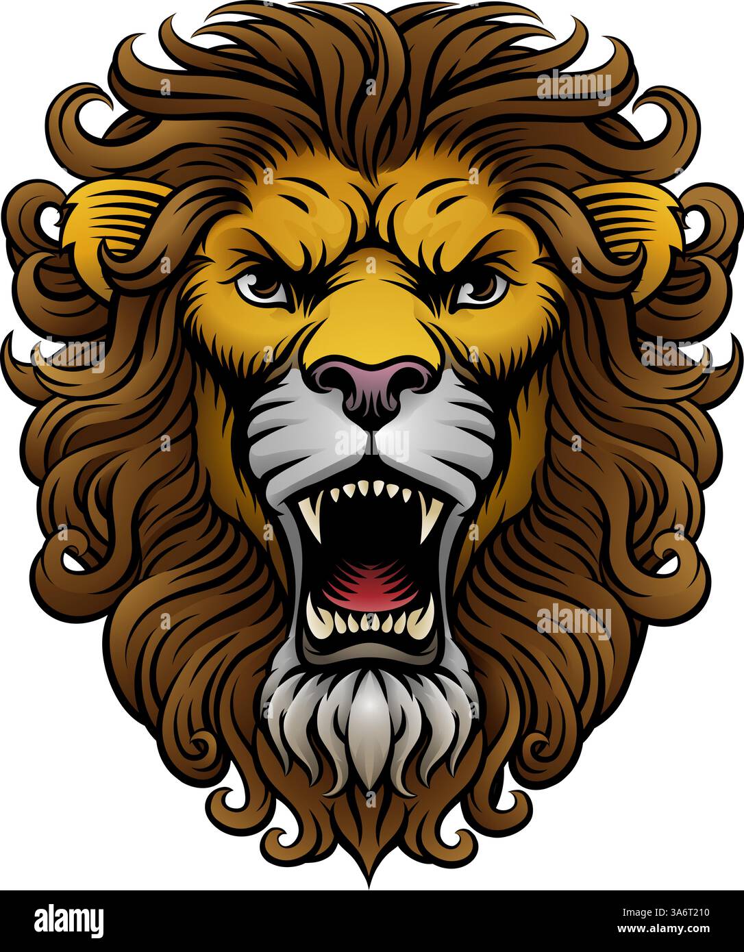 Lion Head Woodcut Etching Vintage Style Stock Vector Image & Art - Alamy