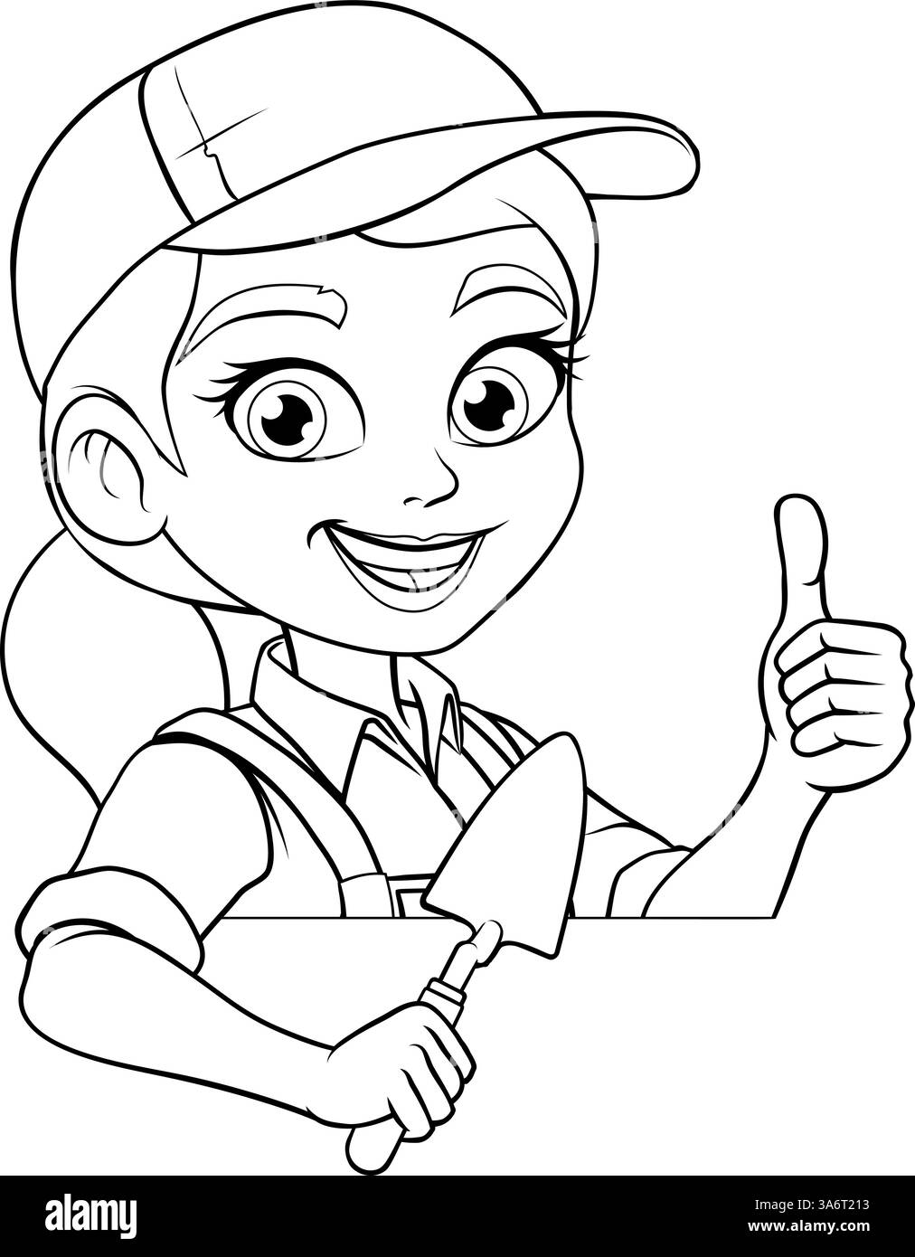 Female Bricklayer Cartoon Trowel Builder Woman Stock Vector Image & Art ...