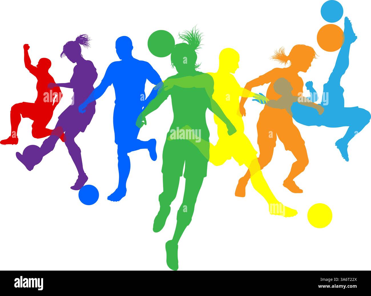 Soccer Football Players People Silhouettes Concept Stock Vector Image ...
