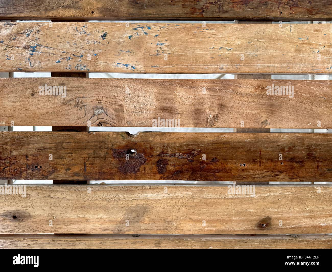Close up of wooden plank in natural rustic brown color. Weathered and ...