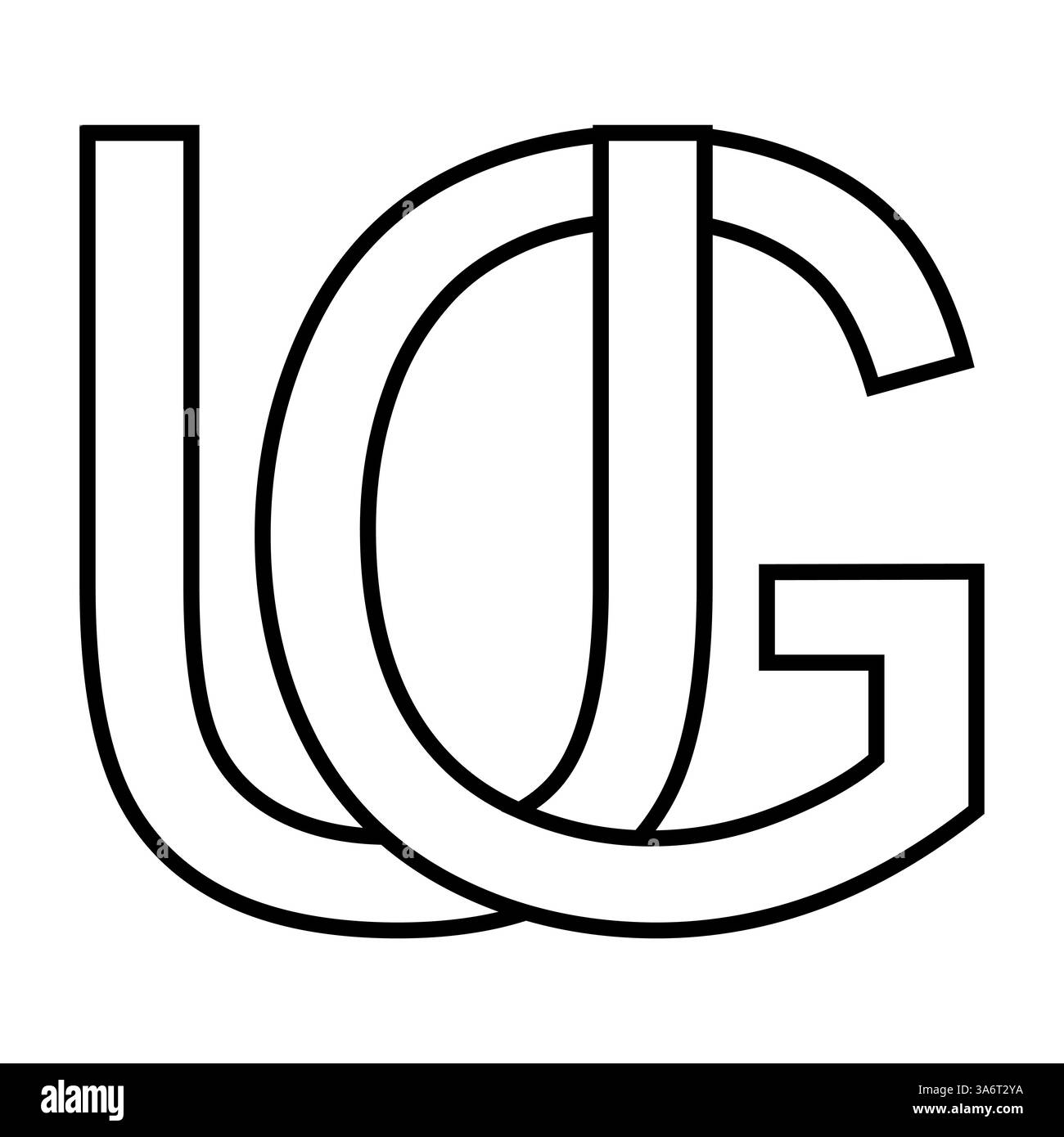 Logo sign ug gu icon double letters logotype u g Stock Vector Image ...
