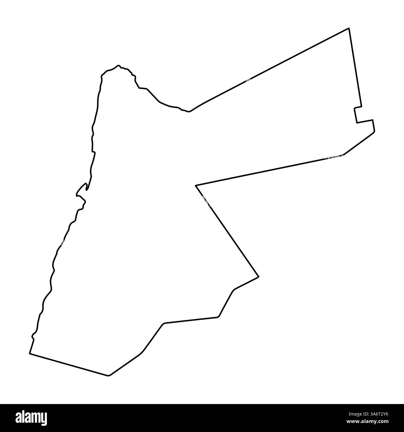 Simple outline map of Jordan, isolated on white background Stock Vector Image & Art - Alamy