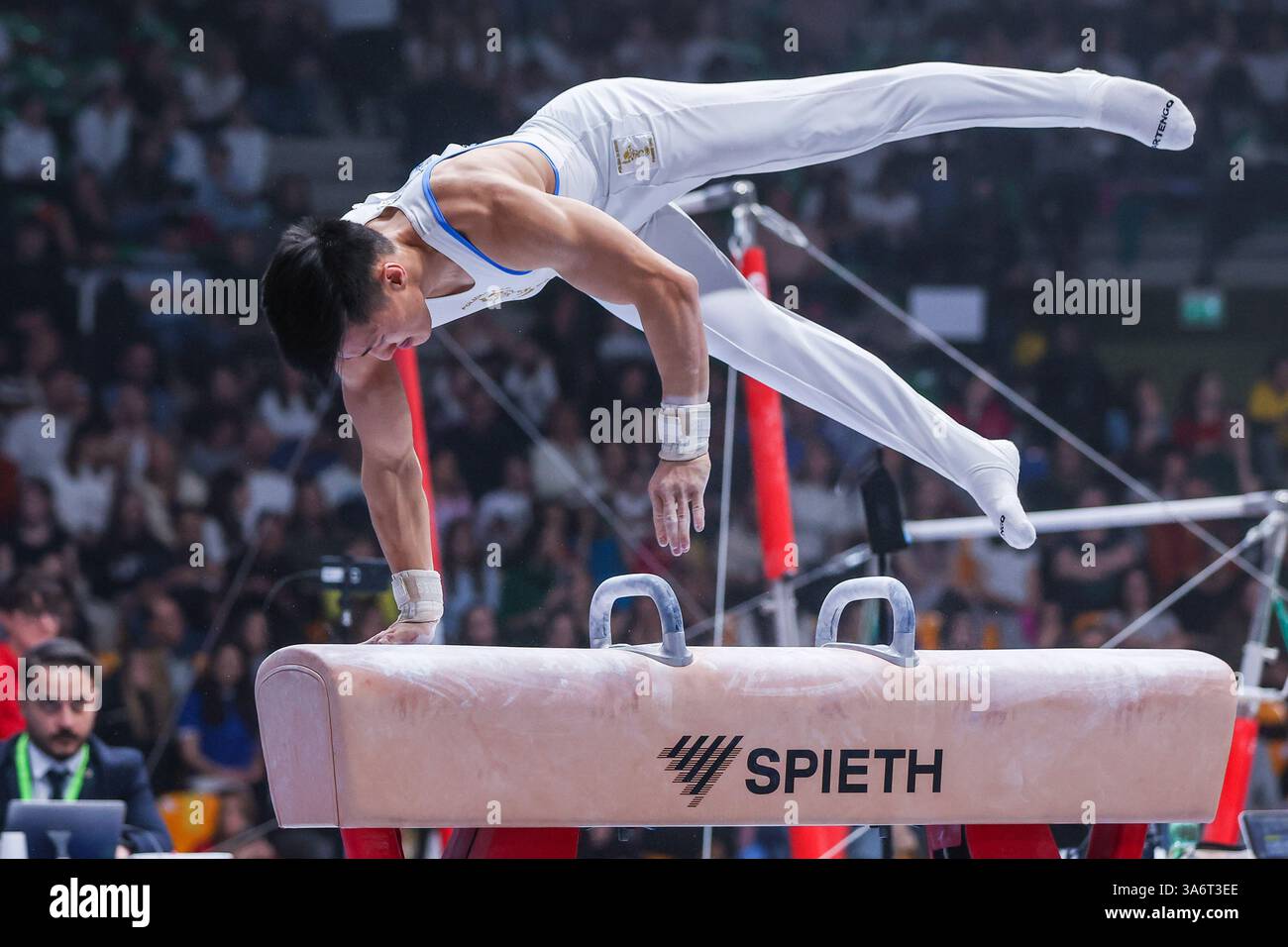 Desio, Italy. 26th Mar, 2025. Lorenzo Casali of Polizia di Stato seen during Artistic Gymnastics ...