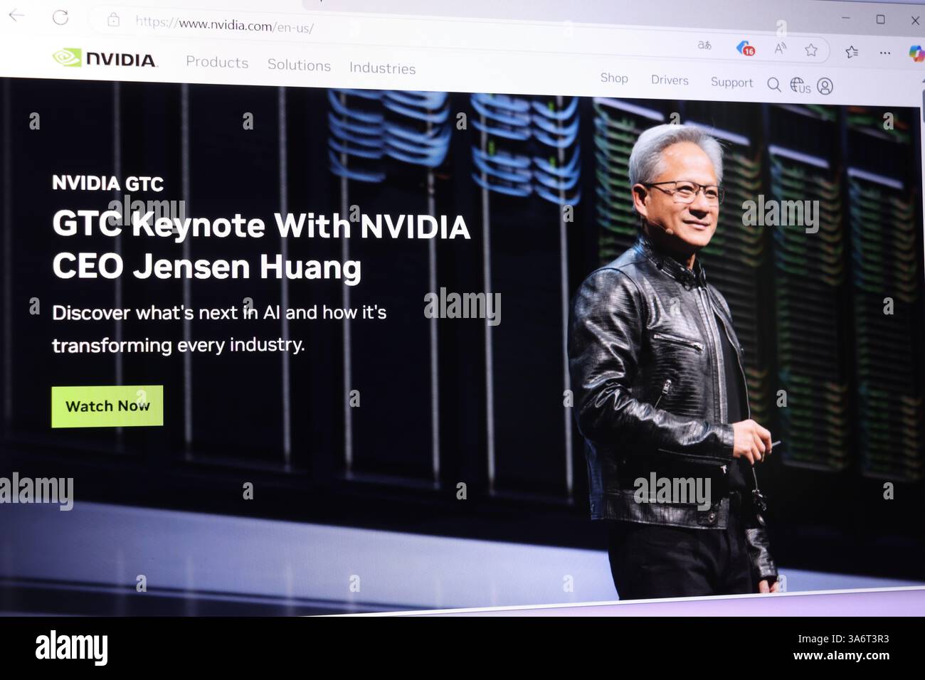 Nvidia ceo keynote presentation on ai transformation at gtc conference Stock Photo - Alamy