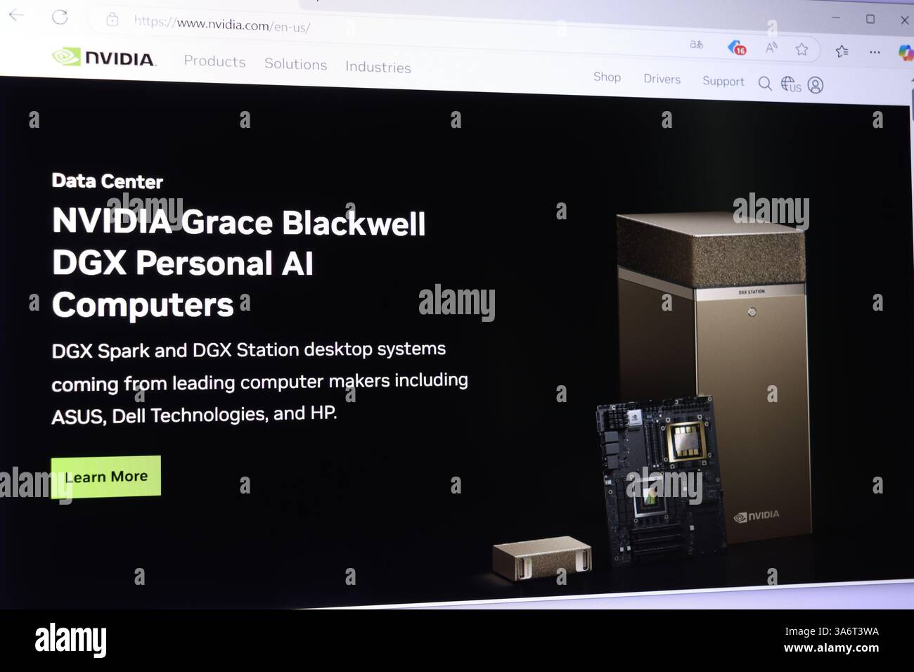 Nvidia grace blackwell dgx ai computers in data center display Stock Photo - Alamy