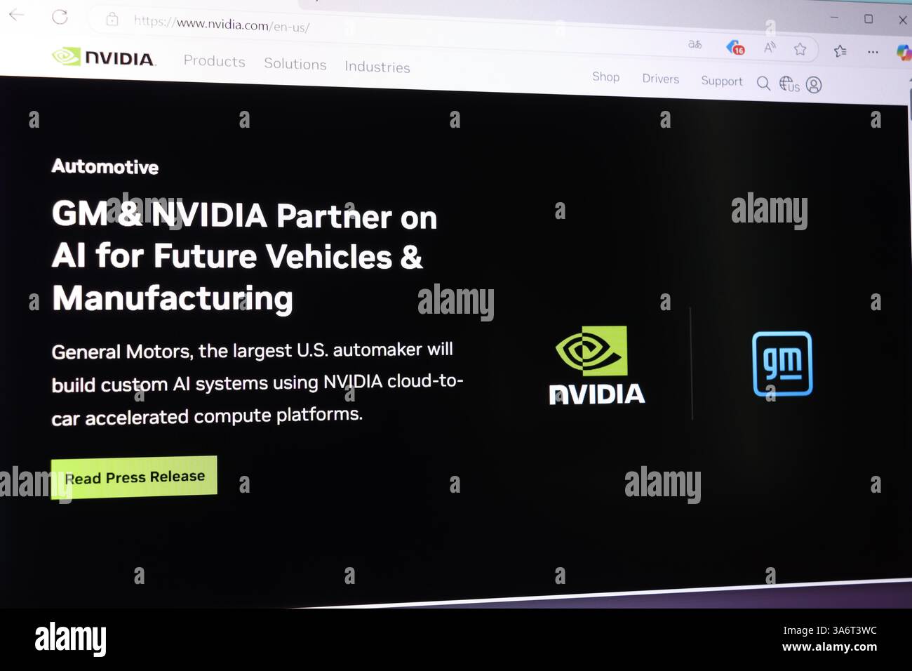 Gm and nvidia partner on ai for vehicles and manufacturing Stock Photo ...