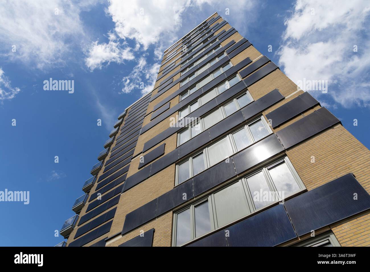 Utrecht, the Netherlands. 29 April 2024. Vertical solar panels placed ...