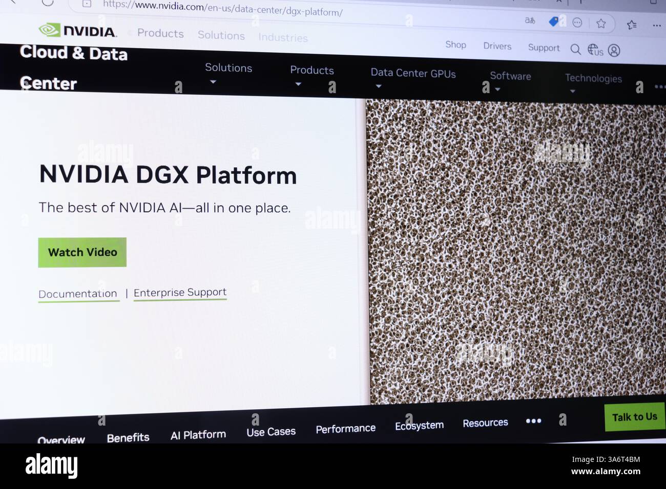 Nvidia dgx platform overview on data center solutions website Stock Photo - Alamy