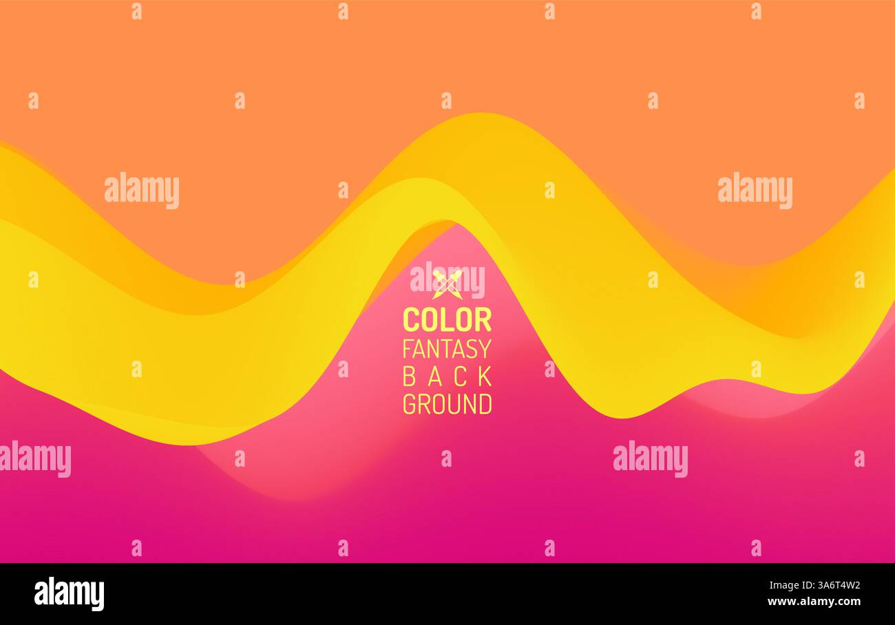 3D abstract wavy background with beautiful gradient colour transition ...