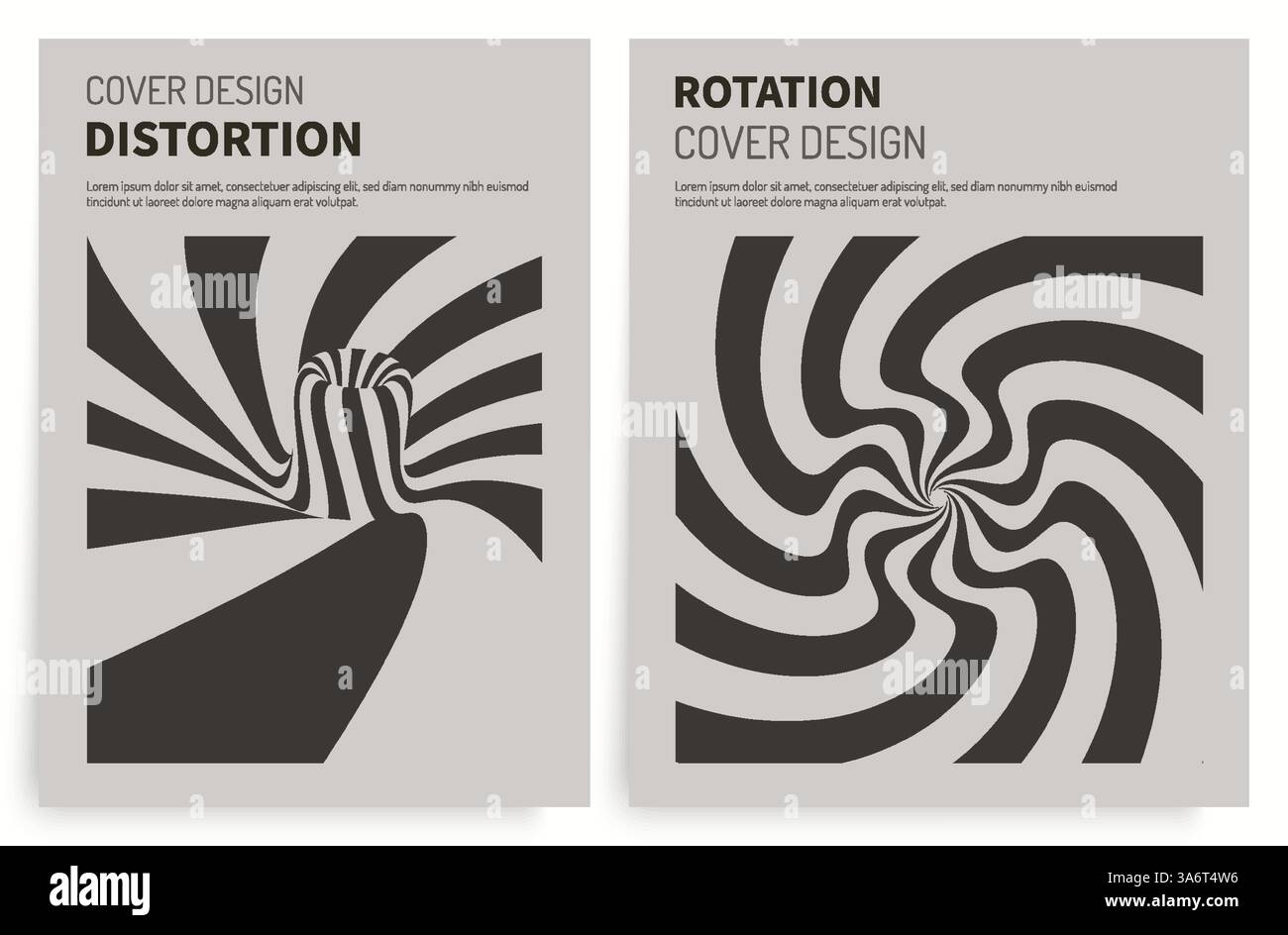Pattern with optical illusion. Abstract striped background. Cover ...