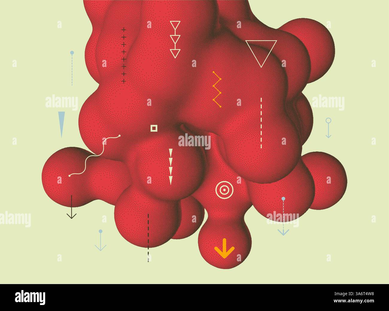 Abstract background with flowing liquid form. 3D liquid amorphous ...