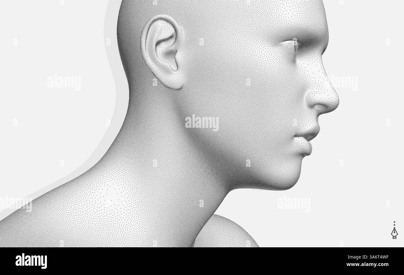 Human head side view Black and White Stock Photos & Images - Alamy