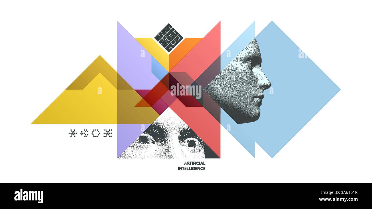 Machine learning. Futuristic artificial intelligence concept. Art ...