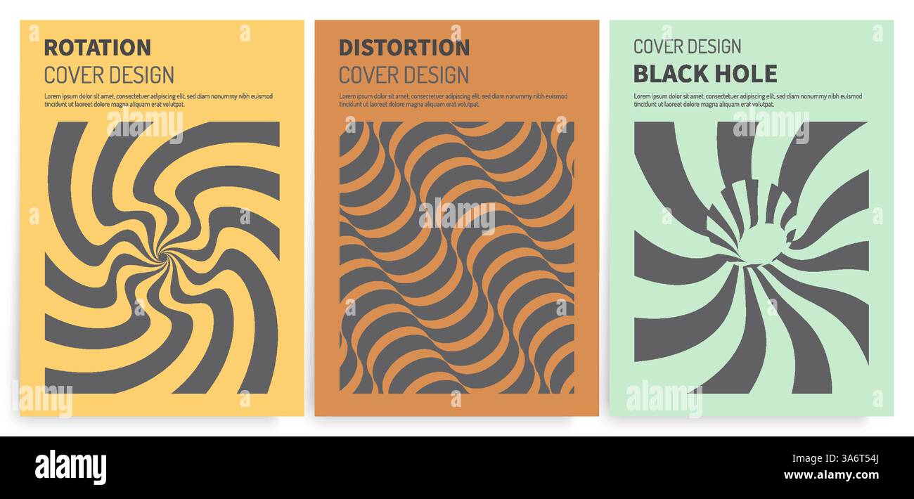 Pattern with optical illusion. Abstract striped background. Cover ...